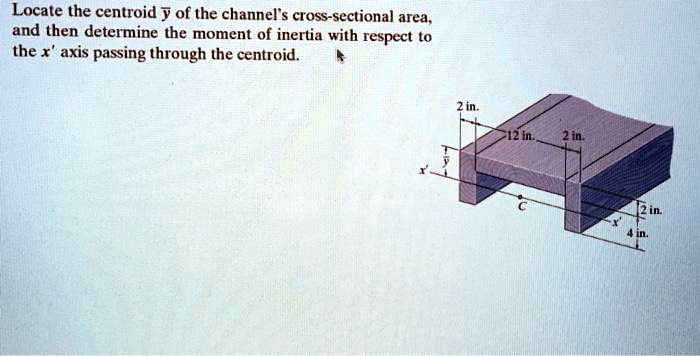 SOLVED: Locate the centroid y of the channel's cross-sectional area. and then determine the ...