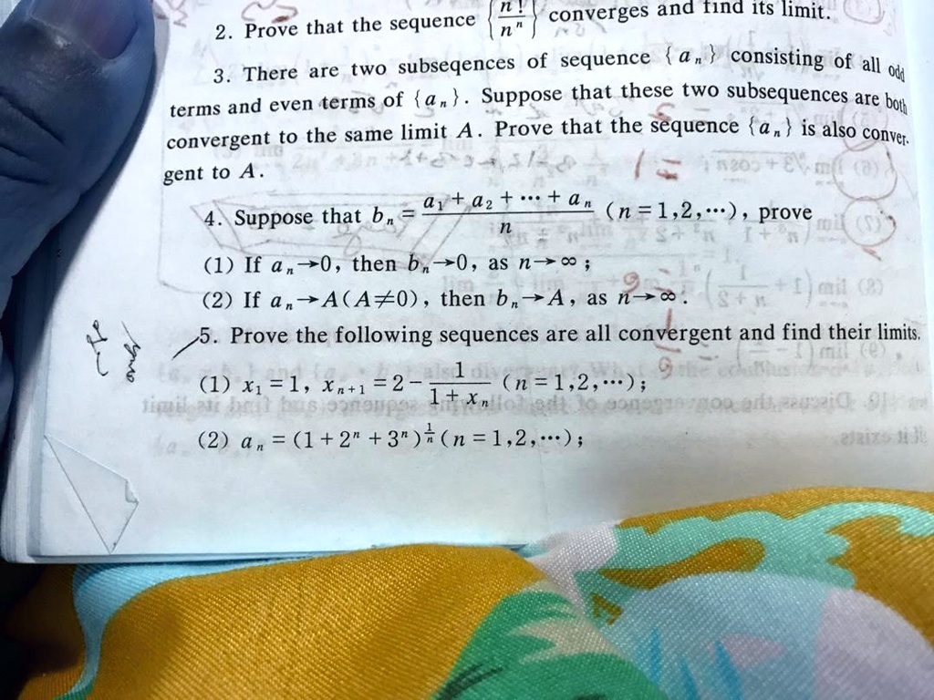 SOLVED:converges and find 1ts limit. 2 Prove that the sequence subseqences of sequence {an ...