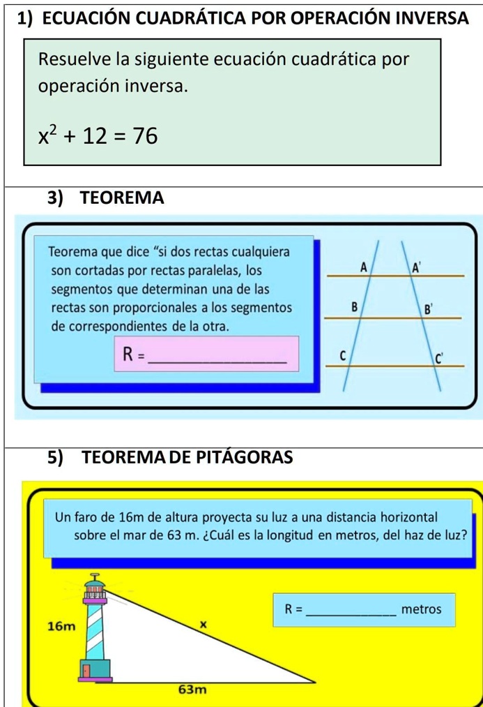 SOLVED: AYUDAAAAA, es para hoy, por favor, y con operaciones también! 1 ...