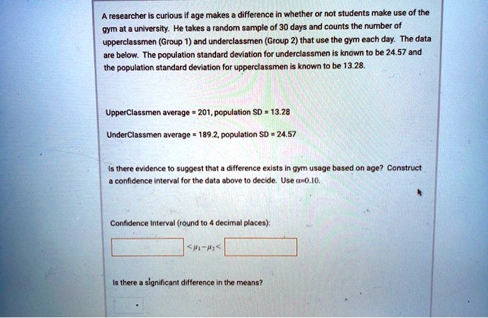 researcher curious age makes difference whether or not students make use of the gym at ...