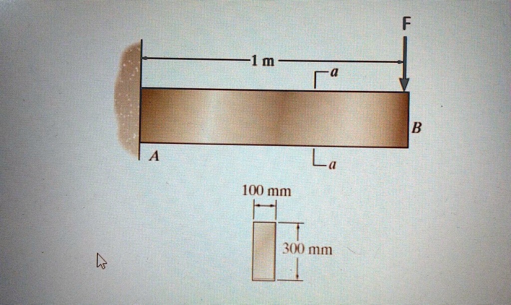 F 1 m a A B a 100 mm 300 mm