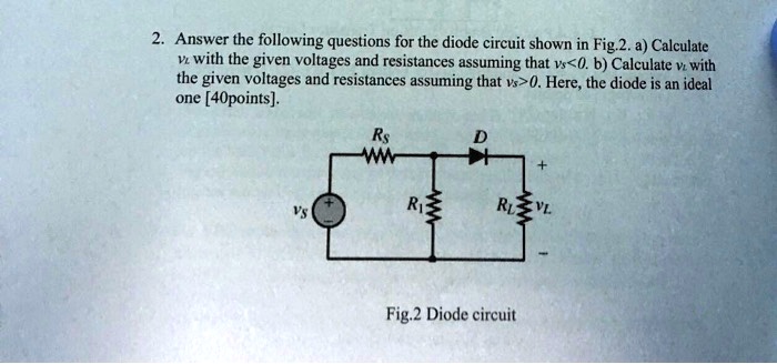 SOLVED: Answer the following questions for the diode circuit shown in ...