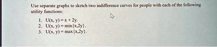 SOLVED: Use separate graphs to sketch two indifference curves for people with each of the ...