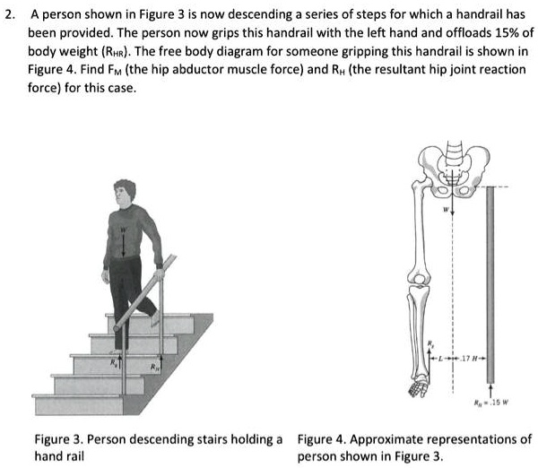 SOLVED: A person shown in Figure 3 is now descending a series of steps ...