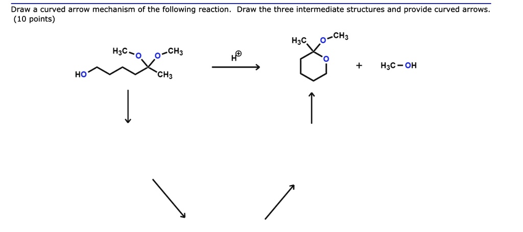 SOLVED: Draw curved arrow mechanism of the following reaction. Draw the ... SOLVED: Draw curved arrow mechanism of the following reaction. Draw the ...