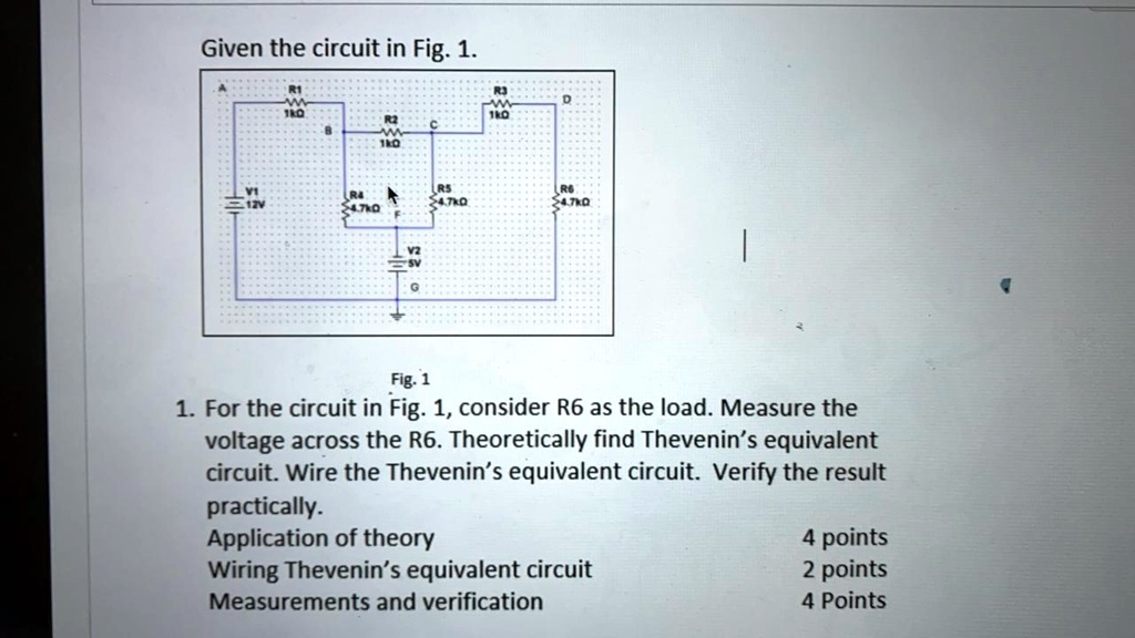 Solved Given The Circuit In Fig 1 R2 Fig 1 1 For The Circuit In 9836