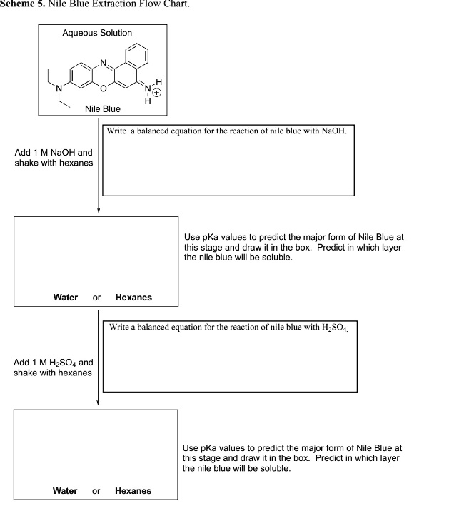 Scheme 5. Nile Blue Extraction Flow Chart. Aqueous Solution N H N H Nile Blue Write a balanced ...