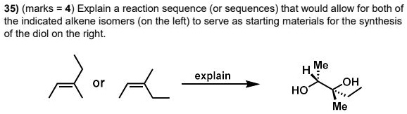 35 marks 4 explain a reaction sequence or sequences that would allow ...