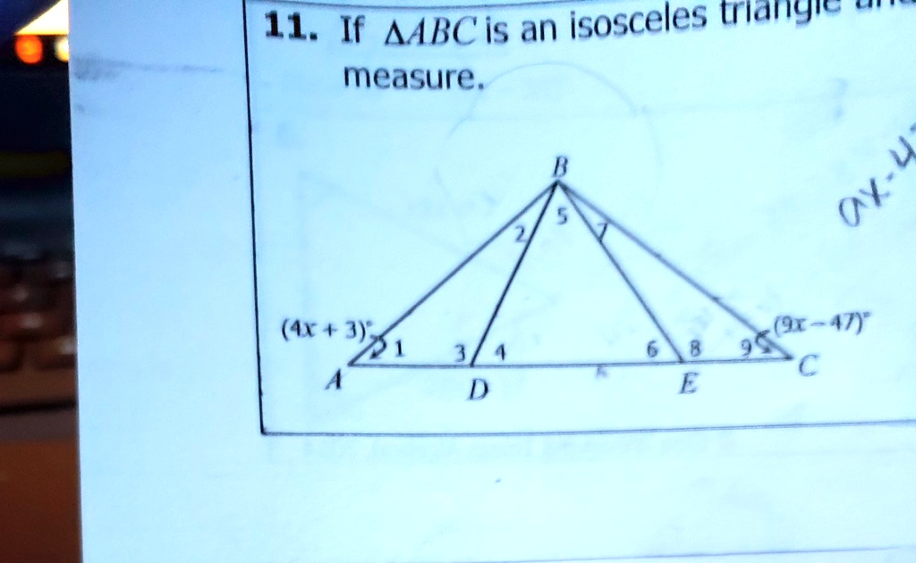 SOLVED: If ABC is an isosceles triangle and DBE is an equilateral ...