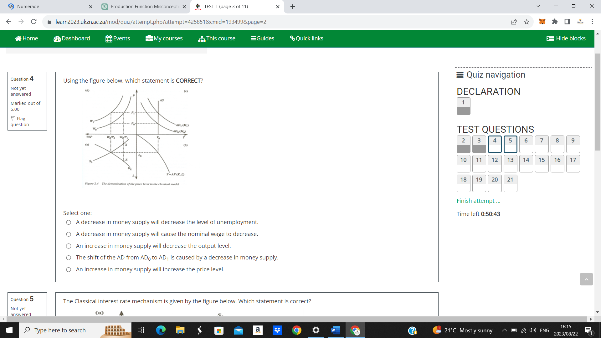 SOLVED: Numerade Production Function Misconcept × TEST 1 (page 3 of 11 ...