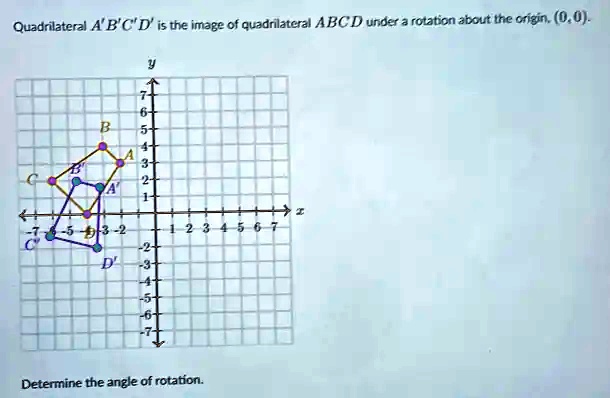 Quadrilateral A'B'C'D' is the image of quadrilateral ABCD under a rotation about the origin, (0 ...