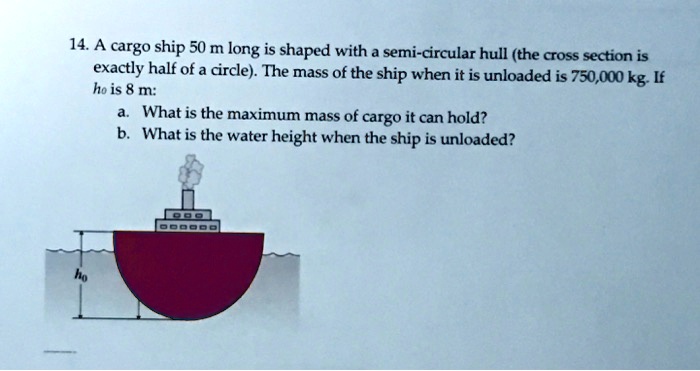 14. A cargo ship 50 m long is shaped with semi-circul… - SolvedLib