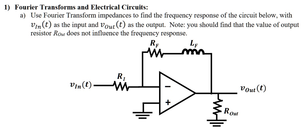 SOLVED: 1) Fourier Transforms and Electrical Circuits a) Use Fourier Transform impedances to ...