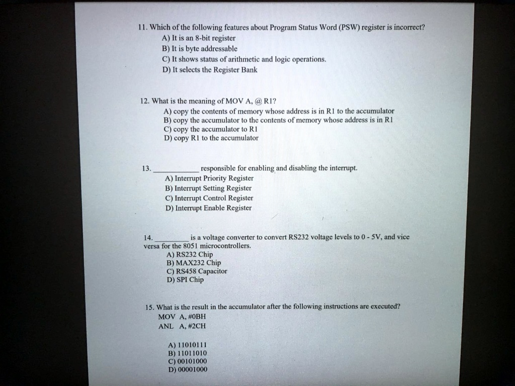 11which of the following features about program status word psw ...