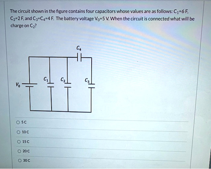 SOLVED: The circuit shown in the figure contains four capacitors whose values are as follows: C1 ...