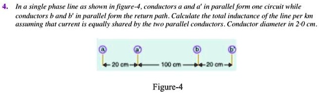 4. In a single phase line as shown in figure-4, conductors a and a' in ...