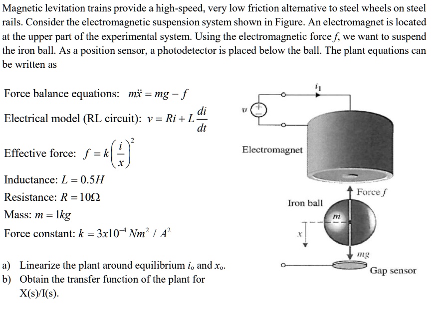 SOLVED: Magnetic levitation trains provide a high-speed, very low ...