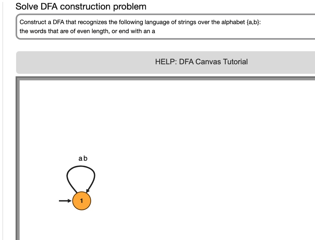 solve dfa construction problem construct a dfa that recognizes the ...