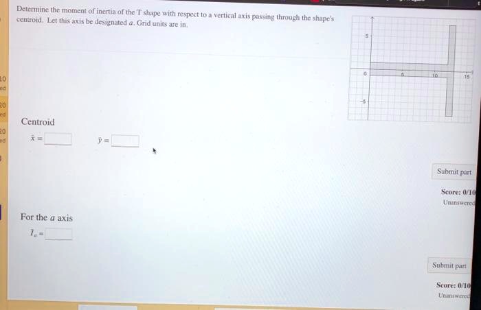 Determine the moment of inertia of the T shape with respect to a ...