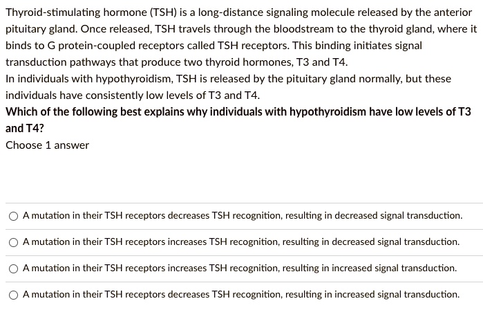 Thyroid-stimulating hormone (TSH) is a long-distance signaling molecule ...