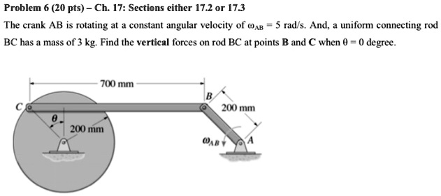 SOLVED: The crank AB is rotating at a constant angular velocity of Ï‰AB = 5 rad/s. And, a ...