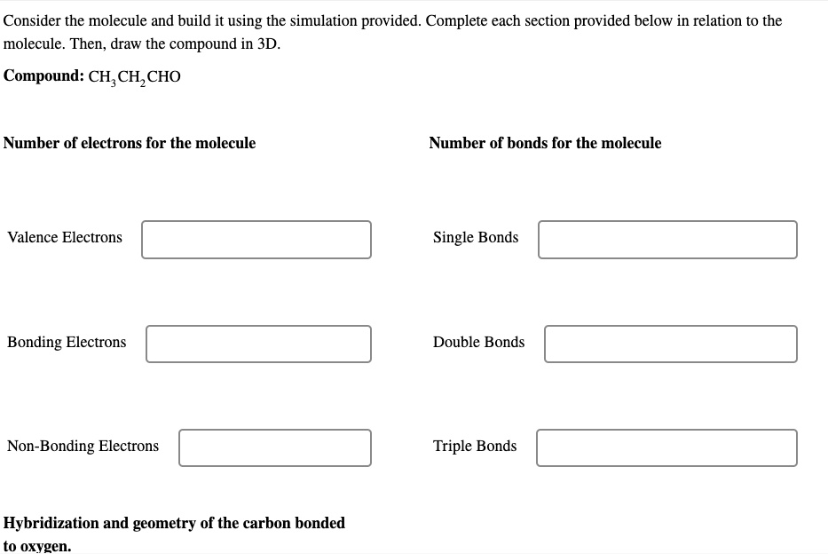 SOLVED: Consider the molecule and build it using the simulation ...