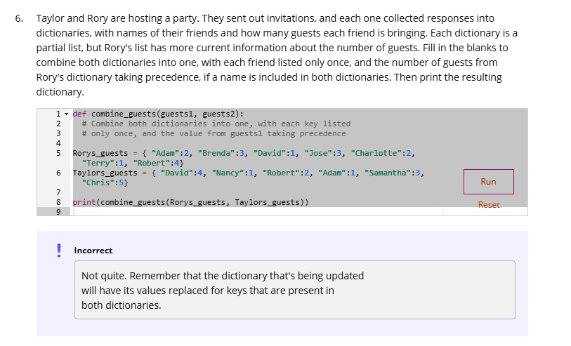 6. Taylor and Rory are hosting a party. They sent out invitations, and each one collected ...