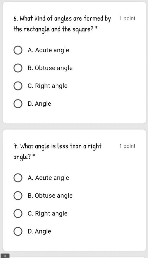 6. What kind of angles are formed by 1 point the rectangle and the ...