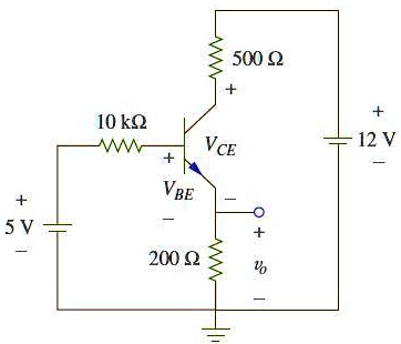 SOLVED: The base current IB in the transistor circuit given in the figure below, assuming that ...