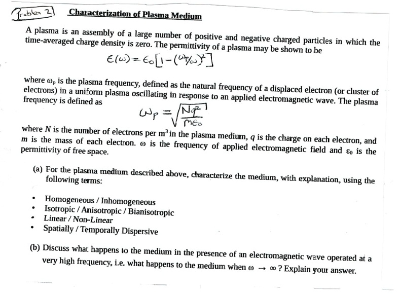 a plasma is an assembly of a large number of positive and negative ...