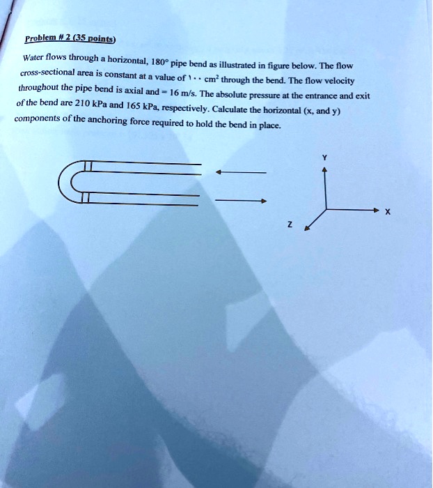 SOLVED: Problem #2 (35 points) Water flows through a horizontal 180Â ...