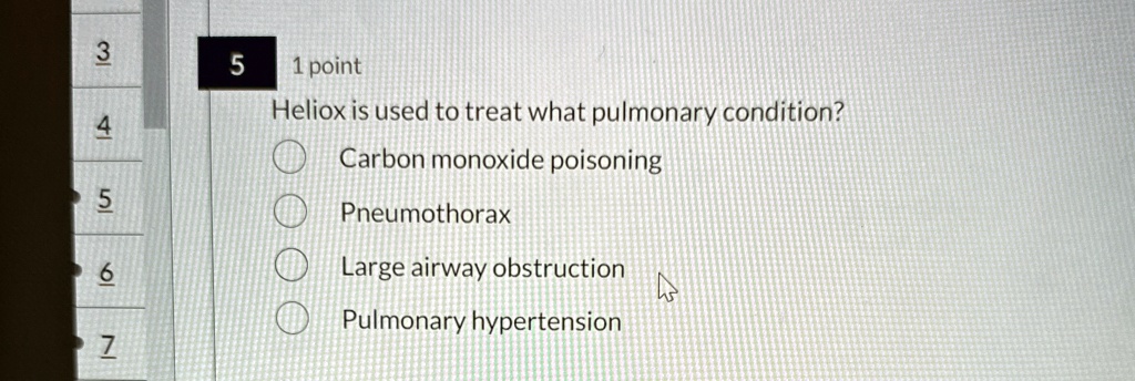 heliox is used to treat what pulmonary condition carbon monoxide ...
