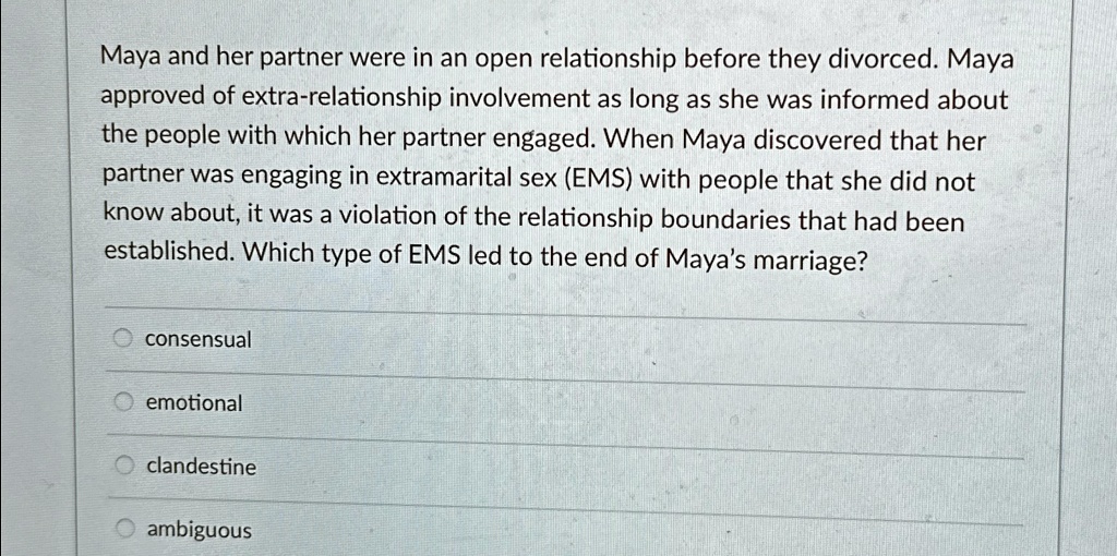 maya and her partner were in an open relationship before they divorced ...