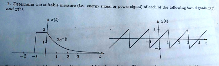 1. Determine the suitable measure (i.e., energy signal or power signal ...