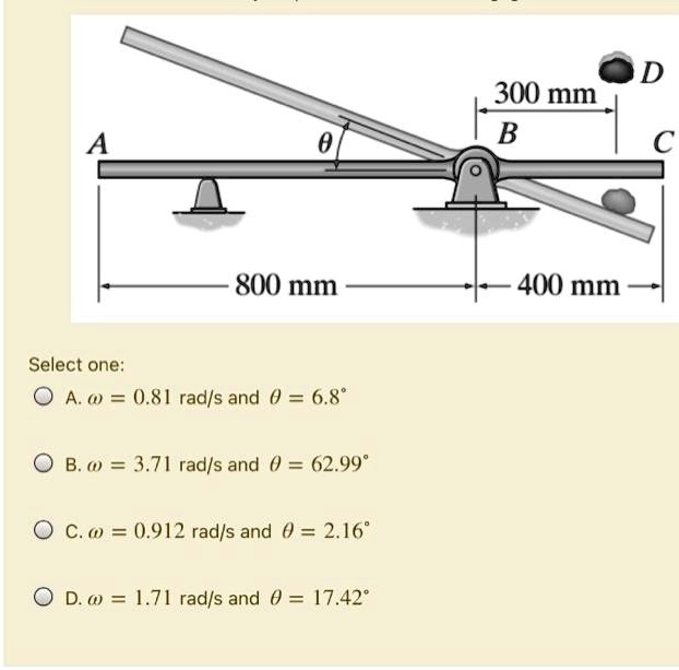 SOLVED: A stone D of mass mD = 2 kg strikes the uniform slender rod ABC ...