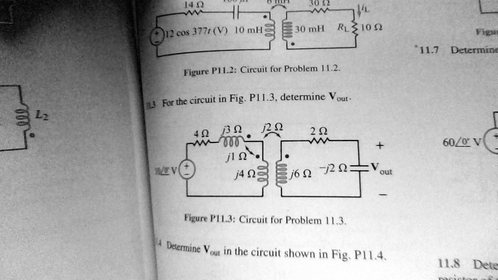 For the circuit in Fig. P11.3, determine Vout. 140 Î© 2cos(377t) V 10 ...