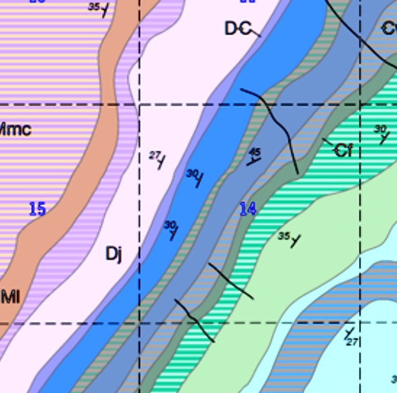 Refer to Section 14 only of the geologic map of the Devils Fence area ...