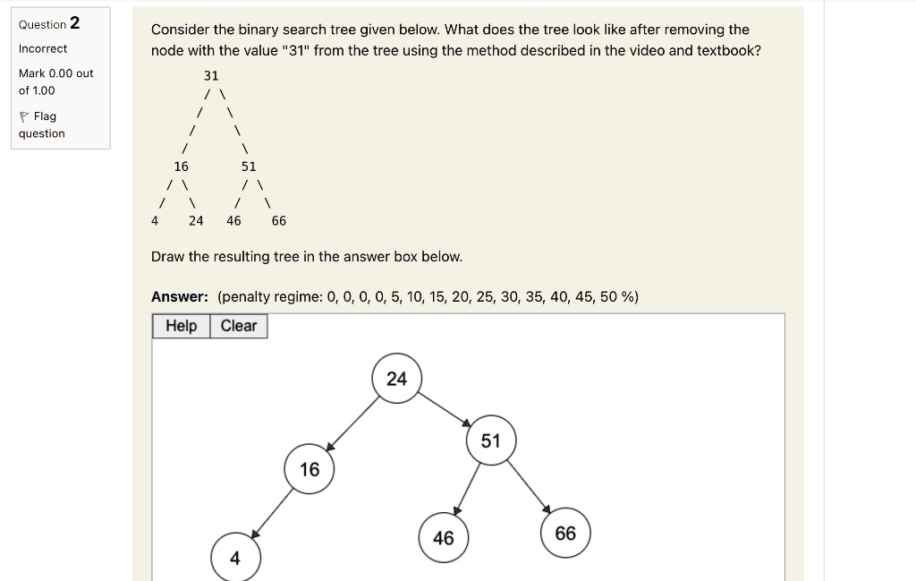 SOLVED: The binary tree where i got wrong Question 2 Consider the ... SOLVED: The binary tree where i got wrong Question 2 Consider the ...