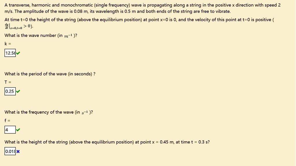a transverse harmonic and monochromatic single frequency wave is ...