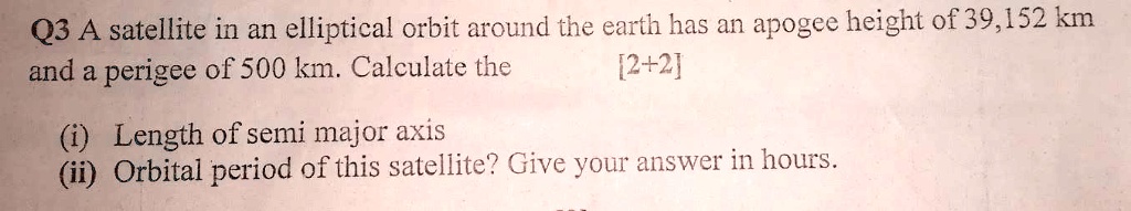 SOLVED: Is the radius of the Earth added to the perigee and apogee ...