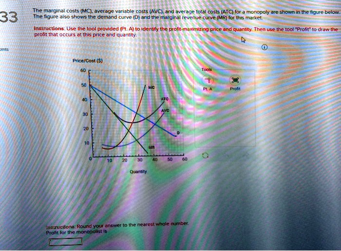 SOLVED: The marginal costs (MC), average variable costs (AVC), and average total costs (ATC) for ...