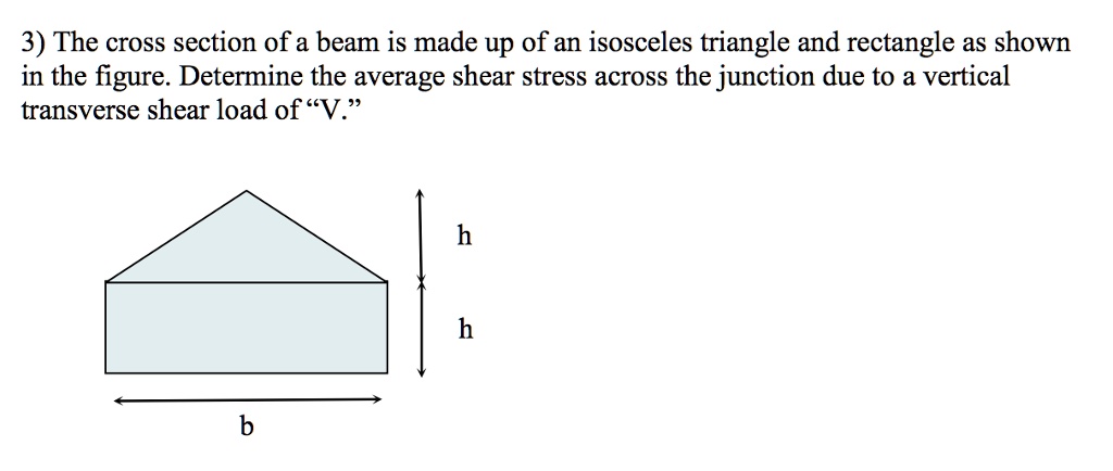 SOLVED: 3) The cross section of a beam is made up of an isosceles triangle and rectangle as ...
