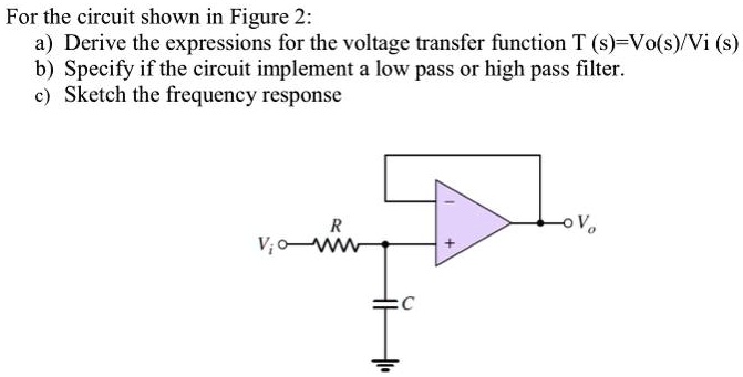 SOLVED: For the circuit shown in Figure 2: a) Derive the expressions for the voltage transfer ...