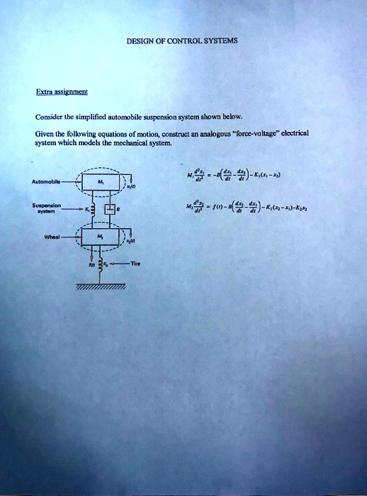 design of control systems extra assignment consider the simplified ...