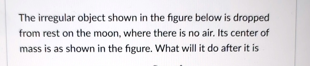 The irregular object shown in the figure below is dropped from rest on ...