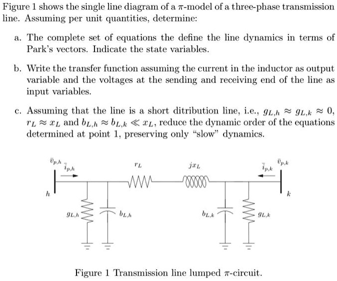 SOLVED: Figure 1 shows the single line diagram of a T-model of a three ...