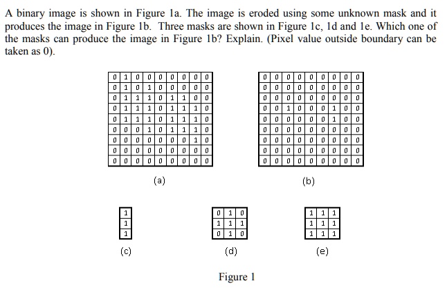 a binary image is shown in figure la the image is eroded using some ...