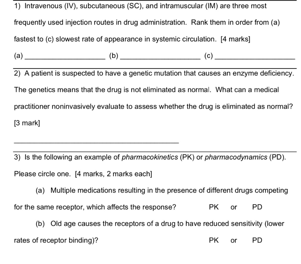 1 intravenous iv subcutaneous sc and intramuscular im are three most ...