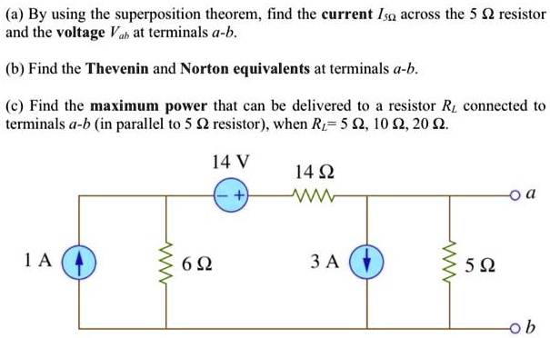 SOLVED: How do I calculate the power? Question C. By using the superposition theorem, find the ...