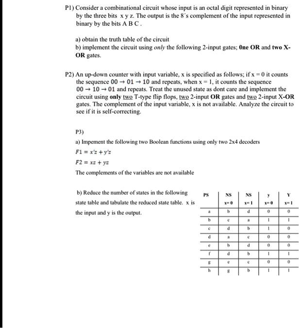 Solved P1 Consider A Combinational Circuit Whose Input Is An Octal 2191